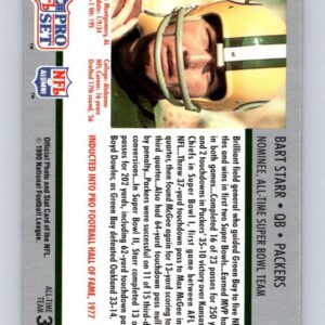 1990 Pro Set NFL Football Super Bowl 160#36 Bart Starr Green Bay Packers Official Trading Card of the National Football League