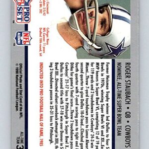 1990 Pro Set NFL Football Super Bowl 160#37 Roger Staubach Dallas Cowboys Official Trading Card of the National Football League