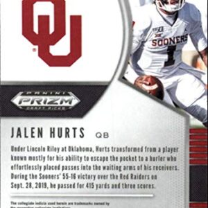 2020 Panini Prizm (NFL) Draft Picks #129 Jalen Hurts Oklahoma Sooners (NFL) Draft Picks RC Rookie Officially Licenced NCAA Collegiate and NFLPA Football Panini Panini Football Trading Card (Scan streaks are NOT on the Card Itself)