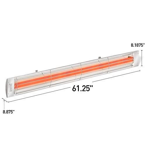 Infratech CD-6024 SS Stainless Steel 61.25” Dual Element Fixture 6000 Watt, 240 Volt, Stainless Steel