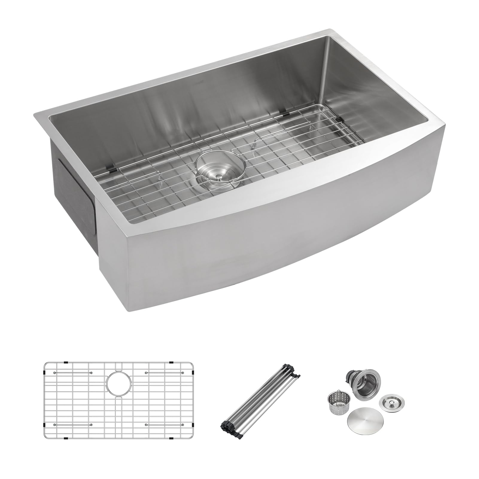 33 Inch Farmhouse Kitchen Sink - Mocoloo 33 Inch Stainless Steel Sink 16 Gauge Deep Single Bowl Undermount Apron Front Farm Sinks