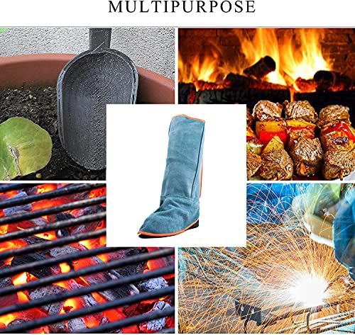 Senvitate Leather Welding Spats, Welding Shoes Leg Covers, Fire Resistant Welder Boot Protector Covers, Heat and Abrasion Resistant Foot Safty Protection Covers, Welding Gaiters, Tool Gifts for Men