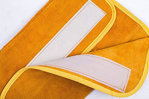 Leather Welding Spats, Fire Resistant Welding Boot & Shoes Covers, Heat and Abrasion Resistant Welder Working Protective Foot Covers, Welding Safety Shoes Protectors, Welding Gaiters (Yellow)