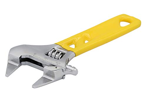 GETUHAND Extra Slim Jaw 4-Inch Adjustable Wrench, Silver, High Carbon Steel