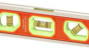 Johnson Level & Tool 1435-0900 Magnetic Glo-View Torpedo Level, 9", Orange, 1 Level