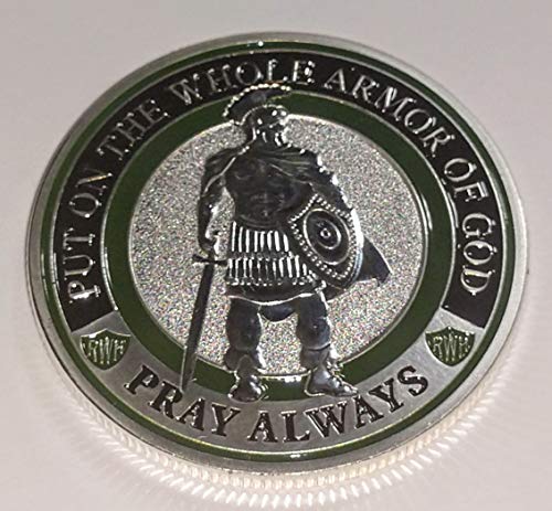 Pray Always Armor of God Religious Challenge Art Coin