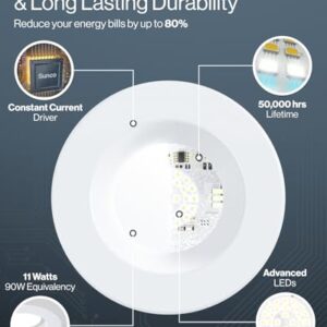 Sunco 4 Pack Retrofit LED Recessed Lighting 4 Inch, 3000K Warm White, Dimmable Can Lights, Baffle Trim, 11W=60W, 660LM, Damp Rated - ETL