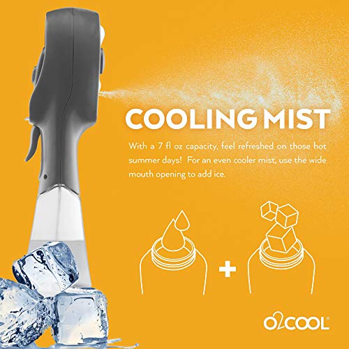 O2COOL Elite Battery Powered Handheld Water Misting Fans (Grey)