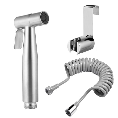 Pack of 3 Handheld Bidet Sprayer, Handheld Sprayer Stainless Steel with Water Tank Hook and Shower Hose for Feminine Wash