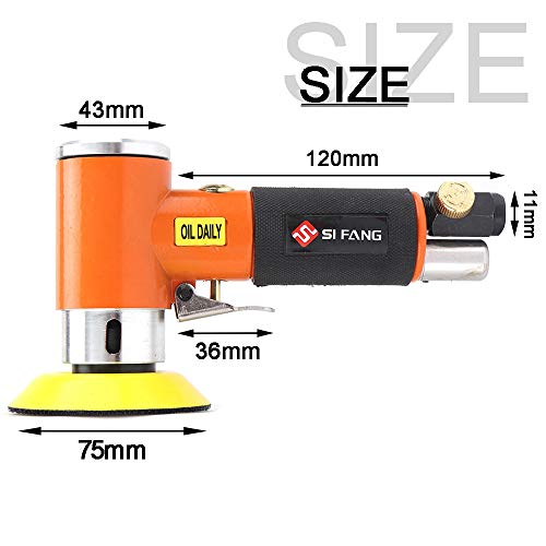 Mini Air Sander, 48PCS 1/2/3 Inch Small Pneumatic Random Orbital Sander for Auto Body Work With Hook And Loop Sanding Pads 15,000RPM High Speed Mini Polisher, Pneumatic Sander by SI FANG®