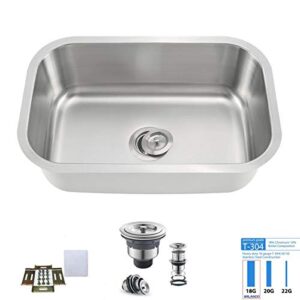 orlando ksu302b 27- inch stainless steel undermount single bowl kitchen sink 18 gauge 9 inch deep