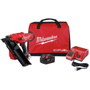 milwaukee 2745-21 m18 fuel 30-degree cordless framing nailer kit (5 ah)