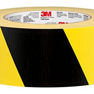 3M 1125-BY Hazard Marking Duct Tape, Black & Yellow, 1.88 inches by 25 Yards, 1 roll