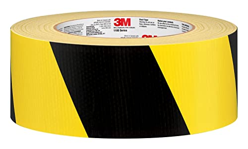 3M 1125-BY Hazard Marking Duct Tape, Black & Yellow, 1.88 inches by 25 Yards, 1 roll