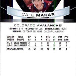 2019-20 O-Pee-Chee Platinum #175 Cale Makar RC Rookie Colorado Avalanche NHL Hockey Trading Card