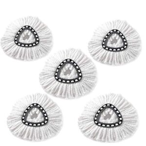 homee spin mop replacement heads compatible with spin mop, 5 pack mop head replacement microfiber mop refills easy cleaning mop head replacement