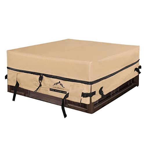 Himal Square Hot Tub Cover - Heavy Duty 600D Polyester Waterproof,UV Protection SPA Cover for Hot Tub(85 x 85 inch,Beige)