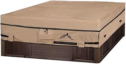 Himal Square Hot Tub Cover - Heavy Duty 600D Polyester Waterproof,UV Protection SPA Cover for Hot Tub(85 x 85 inch,Beige)