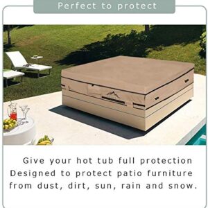 Himal Square Hot Tub Cover - Heavy Duty 600D Polyester Waterproof,UV Protection SPA Cover for Hot Tub(85 x 85 inch,Beige)