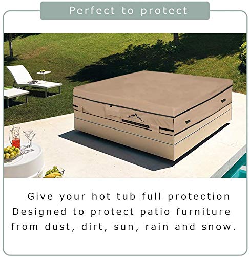 Himal Square Hot Tub Cover - Heavy Duty 600D Polyester Waterproof,UV Protection SPA Cover for Hot Tub(85 x 85 inch,Beige)