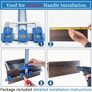 King&Charles Cabinet Hardware Jig, Cabinet Handle Jig with Automatic Center Punch, Cabinet Jig for Handles and Pulls on Drawers/Cabinets, Cabinet Hardware Template Tool Perfect Set.