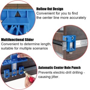 King&Charles Cabinet Hardware Jig, Cabinet Handle Jig with Automatic Center Punch, Cabinet Jig for Handles and Pulls on Drawers/Cabinets, Cabinet Hardware Template Tool Perfect Set.