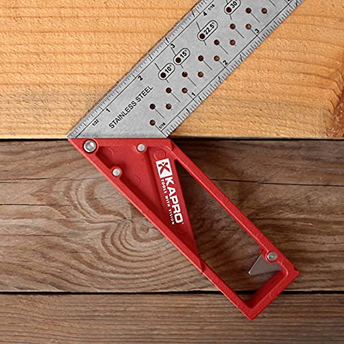 Kapro - 353 Professional Ledge-It Try & Mitre Square - For Leveling and Measuring - Features Stainless Steel Blade, Retractable Ledge, and Etched Ruler Markings - 8 Inch