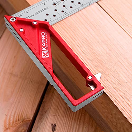 Kapro - 353 Professional Ledge-It Try & Mitre Square - For Leveling and Measuring - Features Stainless Steel Blade, Retractable Ledge, and Etched Ruler Markings - 8 Inch