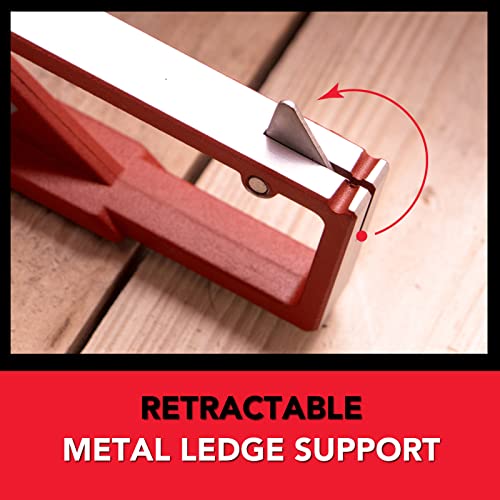 Kapro - 353 Professional Ledge-It Try & Mitre Square - For Leveling and Measuring - Features Stainless Steel Blade, Retractable Ledge, and Etched Ruler Markings - 8 Inch