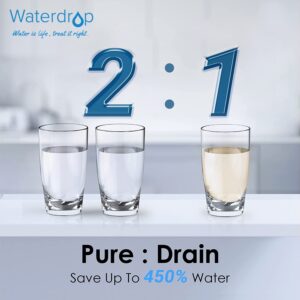 Waterdrop D6 Reverse Osmosis Water Filter, 𝟲𝟬𝟬 𝗚𝗣𝗗 Under Sink Reverse Osmosis System, Reduce PFAS, 2:1 Pure to Drain, Tankless RO Water Filter System, Smart LED Faucet, Easy Installation