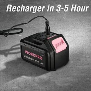 WORKPRO Replacement Charger Cord for WORKPRO Pink Cordless 20V Lithium-ion Drill Driver (W004532A)