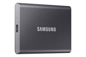 samsung ssd t7 portable external solid state drive 1tb, up to usb 3.2 gen 2, reliable storage for gaming, students, professionals, mu-pc1t0t/am, gray