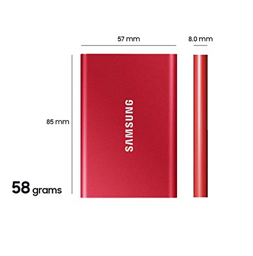 SAMSUNG SSD T7 Portable External Solid State Drive 1TB, Up to USB 3.2 Gen 2, Reliable Storage for Gaming, Students, Professionals, MU-PC1T0T/AM, Gray