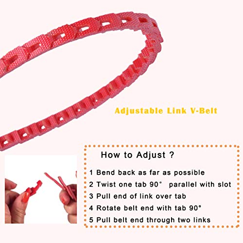 5FT Power Twist V Belt 1/2-Inch x 5 Feet A Type, Adjustable Link Belt Perfect for Lathes, Table Saws and Other Woodworking Tools (Red)