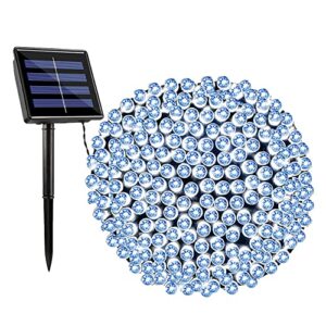 solar string lights, amzxart 72ft 200 led solar powered string lights, 8 modes waterproof solar lights outdoor for garden, patio, party, trees, homes decor (cool white)