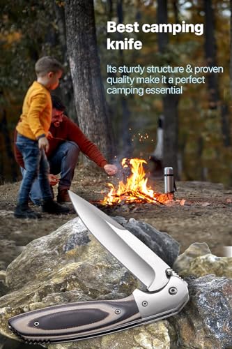 Grand Way Pocket Knife - Tactical Survival Folding Knives with Pocket Clip for Men Women - Best EDC Work Camping Hiking Hunting Knives - Sharp Blade Tool - Birthday Christmas Gifts for Men 04003