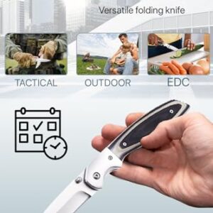 Grand Way Pocket Knife - Tactical Survival Folding Knives with Pocket Clip for Men Women - Best EDC Work Camping Hiking Hunting Knives - Sharp Blade Tool - Birthday Christmas Gifts for Men 04003