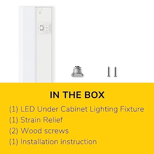 GETINLIGHT Dimmable Hardwired Only Under Cabinet LED Lights, 18-inch, Daylight White(5000K), Matte White Finished, ETL Listed, IN-0201-12-WH-50