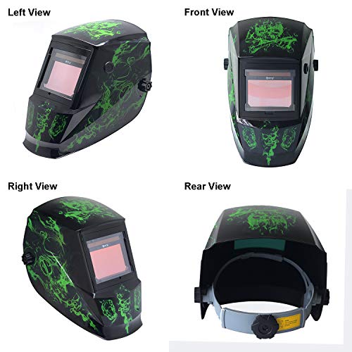 Antra True Color Top Optical 1/1/1/1 Wide Shade 3/5-14 Large Viewing 9.65 SQI Digital Solar Power Auto Darkening Welding Helmet DP6-12 Quick Grind Button TIG MIG/MAG MMA Plasma 6+1 Extra Lens Covers