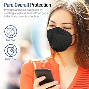 CandyCare KN95 Particulate Respirator - 20 Pack Face Mask 5 Layers Cup Dust Mask Protection against PM2.5 Dust Particles, Smoke and Haze-Proof, Designed for Men, Women, and Essential Works, Black