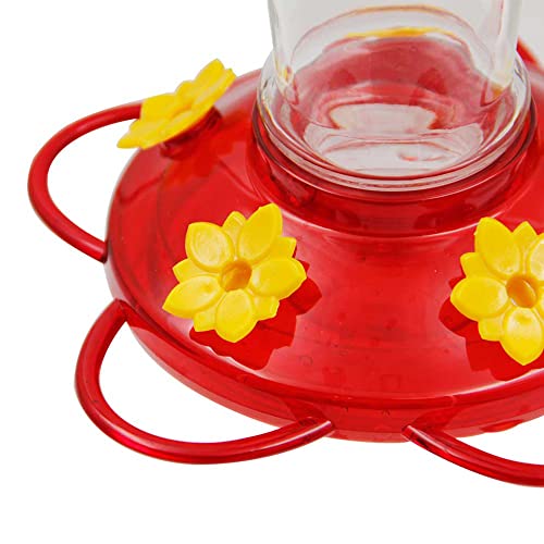 Joliyoou Hummingbird Feeder, 10 Onces Fluid Flower Bird Feeder for Outdoors (Red and Yellow Flower)