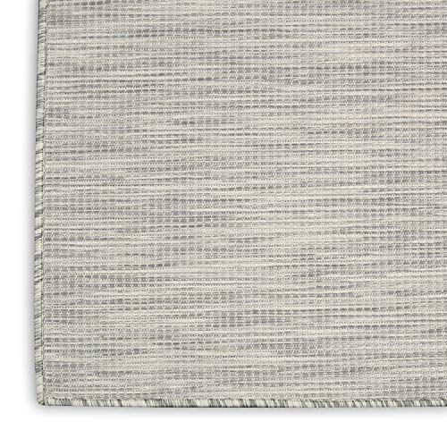 Nourison Positano Indoor-Outdoor Light Grey 8' x 10' Area Rug, Easy Cleaning, Non Shedding, Bed Room, Living Room, Dining Room, Backyard, Deck, Patio (8x10)