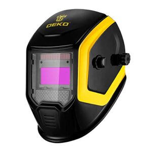 dekopro solar powered welding helmet auto darkening welder mask diversify design adjustable shade range 4/9-13 for mig tig arc welding machine