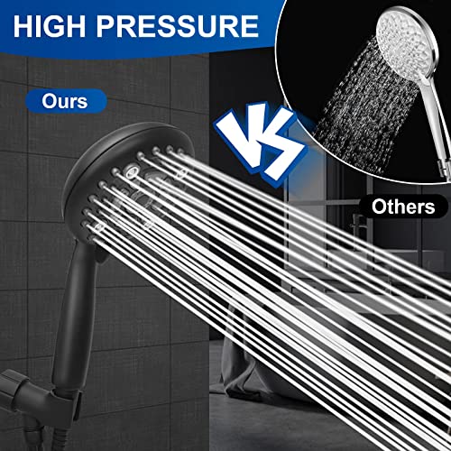 Luxsego Filtered Shower Head with Handheld Spray for Skin and Hair Care, High Pressure Shower Heads with Filters for Hard Water, Hydro Jet Showerhead Set Includes Hose, Bracket and Mineral Beads