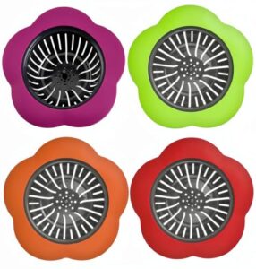 jianyi kitchen sink strainer, 4pcs silicone sink strainer, large wide rim 4.5" diameter sink drain strainer for kitchen sink - multicolor