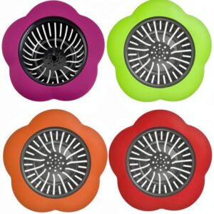 JIANYI Kitchen Sink Strainer, 4PCS Silicone Sink Strainer, Large Wide Rim 4.5" Diameter Sink Drain Strainer for Kitchen Sink - Multicolor