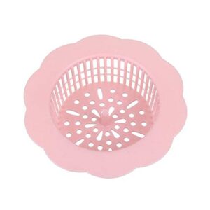 jianyi plastic sink strainer, kitchen sink strainer, large wide rim 4.5" diameter sink strainer for kitchen sink - pink