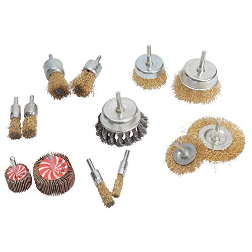 YaeCCC 13 Pcs Wire Brush Wheel Cup Brush Set Wire Brush for Drill 1/4 Inch Shank for Drill Rust Removal Steel Wire Wheel for Drill Attachment