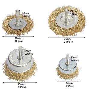 YaeCCC 13 Pcs Wire Brush Wheel Cup Brush Set Wire Brush for Drill 1/4 Inch Shank for Drill Rust Removal Steel Wire Wheel for Drill Attachment