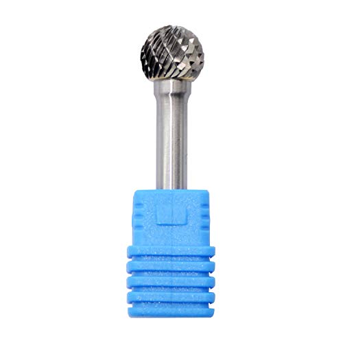 SD-5 Tungsten Carbide Burr Rotary File Ball Shape Double Cut with 1/4''Shank for Die Grinder Drill Bit